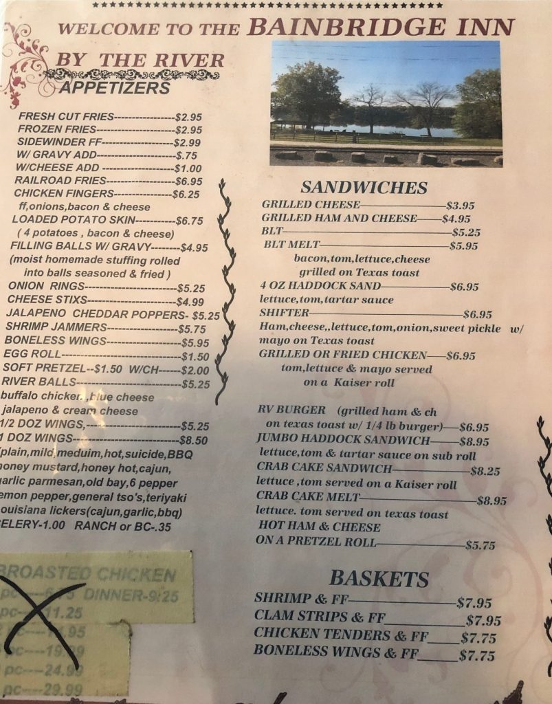 Menu - Bainbridge Inn
